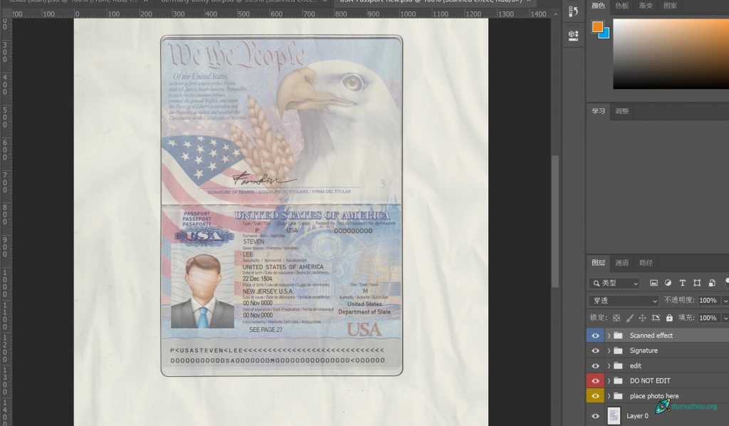 全球各国，护照,驾照,税收证明，电费单 ，银行对账单,商业登记书，支票，手持证件照psd源文件 可以直接修改 包含字体 - 独木舟